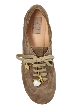 Agl Suede "hoola" Sneakers With Decorative Laces