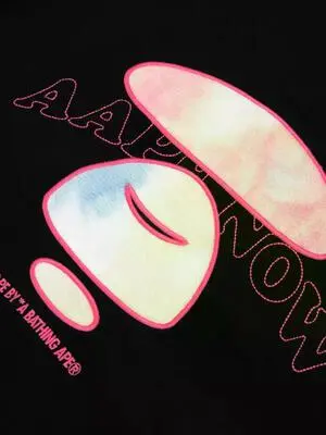 AAPE BY *A BATHING APE Moonface-embroidery Hoodie - Black