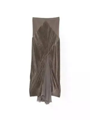 Rick Owens Panelled Midi Skirt - Grey