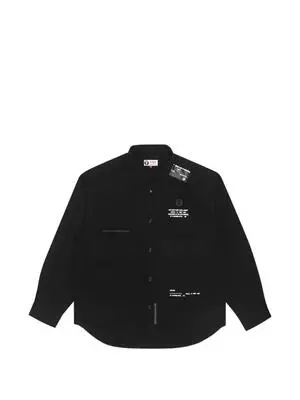 AAPE BY *A BATHING APE Moonface Logo-patch Shirt - Black