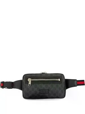 Gucci 2000-2015 Gg Supreme Web Night Courrier Belt Bag - Black