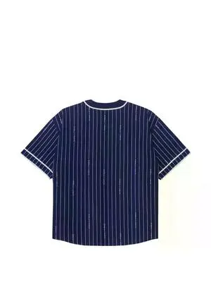 AAPE BY *A BATHING APE Moonface Striped Baseball Shirt - Blue