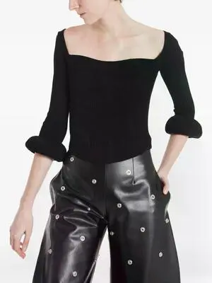 A.W.A.K.E. Mode Ribbed Doughnut-sleeve Top