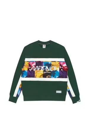 AAPE BY *A BATHING APE Camouflage Panel Crewneck Sweatshirt - Green
