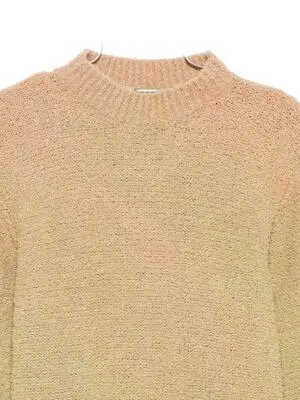 LANEUS Bouclé-knit Ribbed-trim Sweater - Neutrals