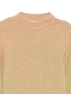 LANEUS Bouclé Knit Sweater With Ribbed Trim