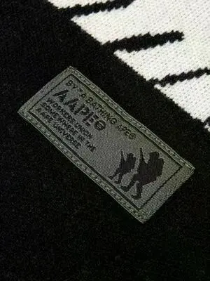 AAPE BY *A BATHING APE Jacquard Logo Crew Neck Sweater