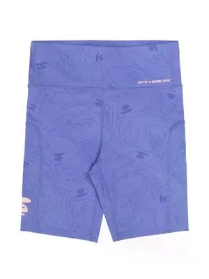 AAPE BY *A BATHING APE Moonface Pattern High-waisted Biker Shorts - Purple
