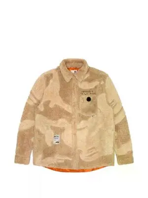 AAPE BY *A BATHING APE Moonface Fleece-texture Shirt Jacket - Neutrals