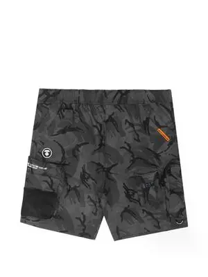 AAPE BY *A BATHING APE Moonface-patch Cargo Shorts - Grey