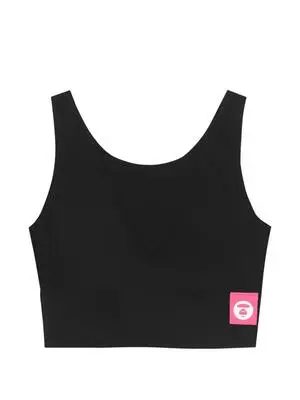 AAPE BY *A BATHING APE Moonface-patch Logo-print Tank Top - Black