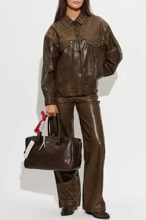 GOLDEN GOOSE Embossed Floral Knee-high Leather Boots