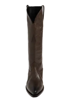 GOLDEN GOOSE Embossed Floral Knee-high Leather Boots