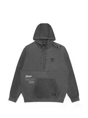 AAPE BY *A BATHING APE Moonface Panelled Half-zip Hoodie - Grey