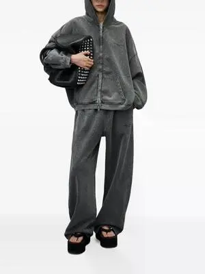 Alexander Wang Mid-rise Sweatpants With All-over Hotfix Embellishment
