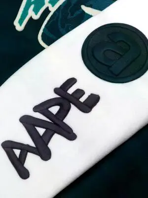 AAPE BY *A BATHING APE Embroidered Baseball Jacket - Blue