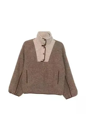 SESSUN Contrast-panel Press-stud Jacket - Brown
