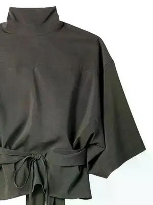 Jacquemus High-neck Tie-waist Top - Grey