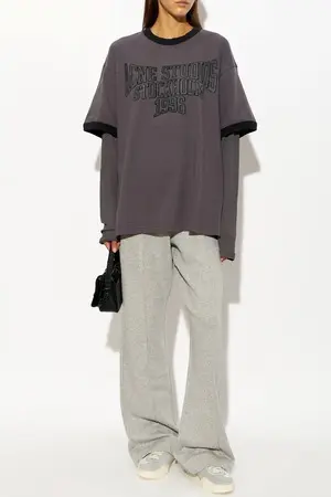 Acne Studios Paneled Suede And Leather Sneakers - Grey