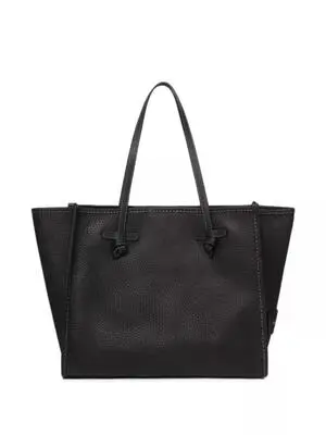 MARCELLA CLUB Large Marcella Knotted Leather Tote Bag - Black