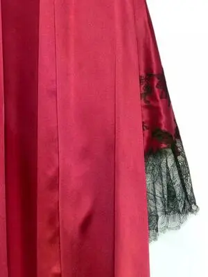 Carine Gilson Lace-trim Silk Kimono - Red