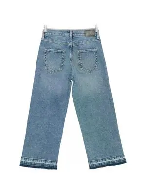 Dkny Wide-leg Jeans With Raw Hem