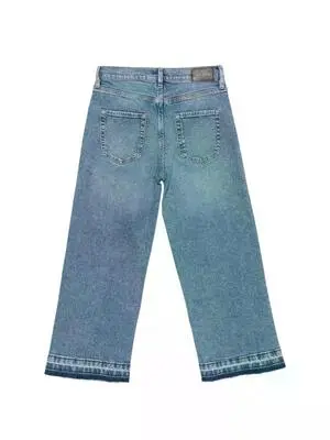 Dkny Wide-leg Jeans With Raw Hem