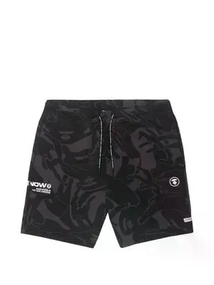 AAPE BY *A BATHING APE Moonface Camo-print Shorts - Black