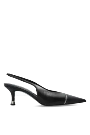 Alexander Wang Leather Pointed Toe Slingback Kitten Heel Shoes