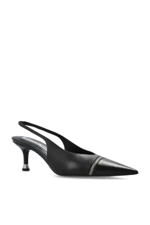 Alexander Wang Leather Pointed Toe Slingback Kitten Heel Shoes