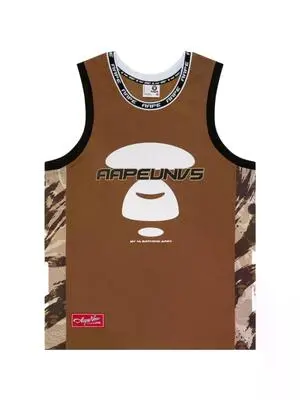 AAPE BY *A BATHING APE Moonface Camouflage-panel Tank Top - Brown
