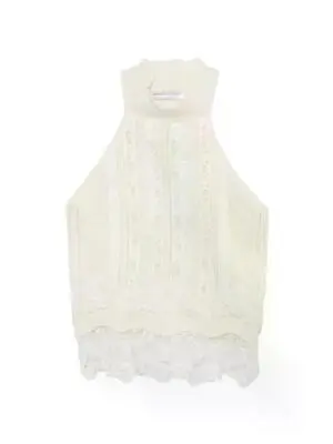 Ermanno Scervino Lace-trim Halterneck Tank Top