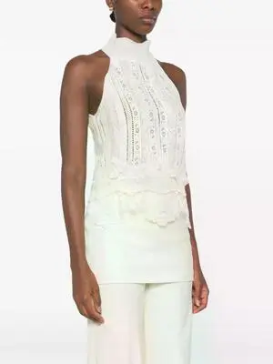 Ermanno Scervino Lace-trim Halterneck Tank Top