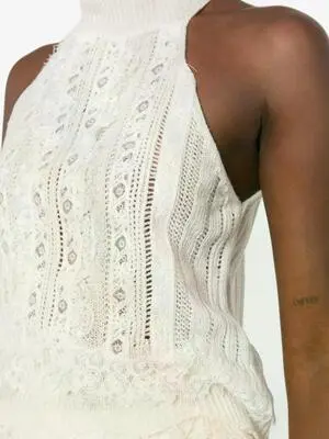 Ermanno Scervino Lace-trim Halterneck Tank Top
