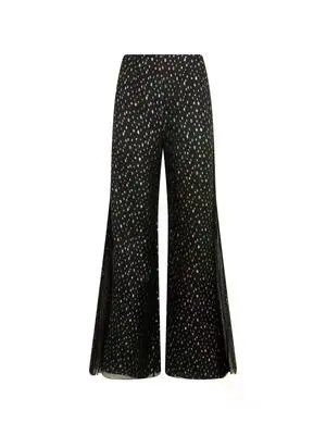Alberta Ferretti Polka-dot Pleated Wide-leg Palazzo Pants