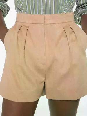 Max Mara Pleated Camel-hair Shorts