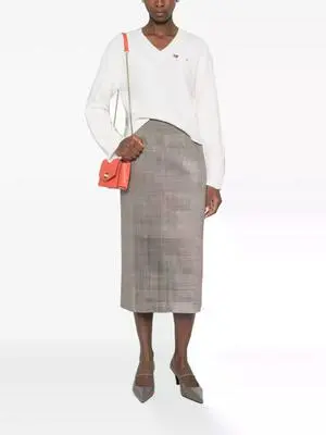 TWINSET Check-pattern Midi Pencil Skirt