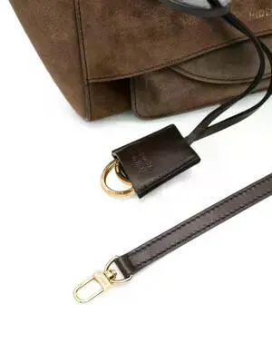 HIDESINS Suede Logo-print Tote Bag