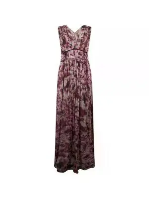 Alberta Ferretti Floral-print Pleated Maxi Dress