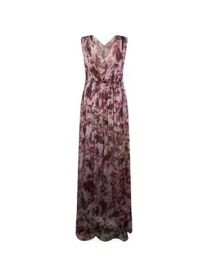 Alberta Ferretti Floral-print Pleated Maxi Dress