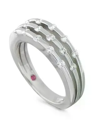 Roberto Coin Diamond And Ruby Three-row Ring