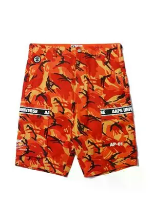 AAPE BY *A BATHING APE Camouflage Cargo Shorts - Orange