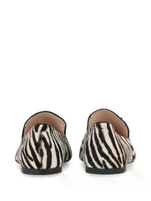 TOD'S Zebra Print Loafers - White