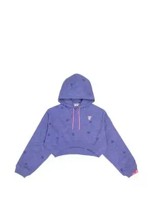 AAPE BY *A BATHING APE Moonface Patterned Cropped Hoodie - Pink