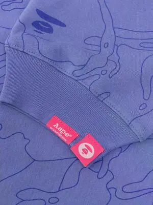 AAPE BY *A BATHING APE Moonface Patterned Cropped Hoodie