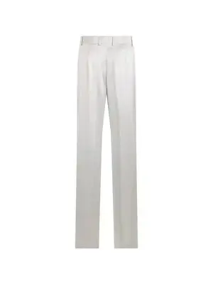 Alberta Ferretti High-waisted Tailored Silk Trousers - Neutrals