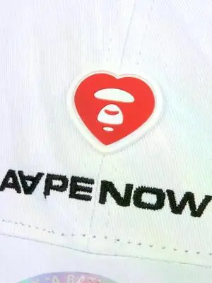 AAPE BY *A BATHING APE Moonface Heart-patch Baseball Cap - Black