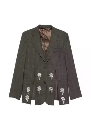 Simone Rocha Embellished Prince Of Wales Check Blazer