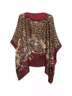 Etro Leopard-print Floral Pattern Poncho