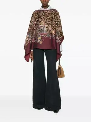Etro Leopard-print Floral Pattern Poncho